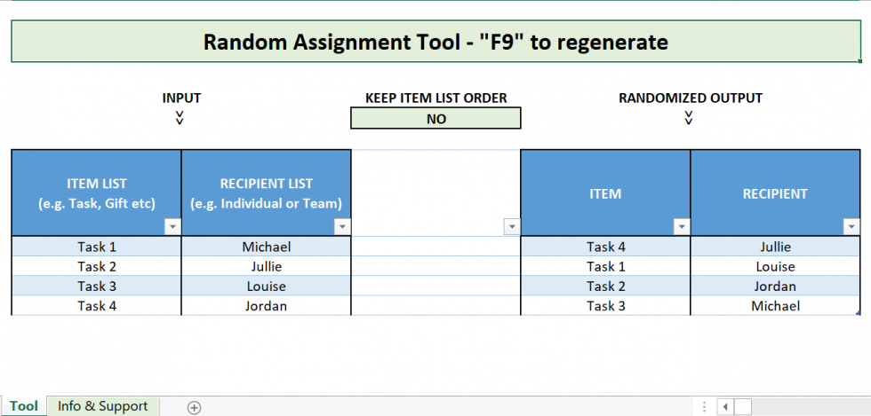 Excel Task Random Allocation: 1 Free & Effective Template